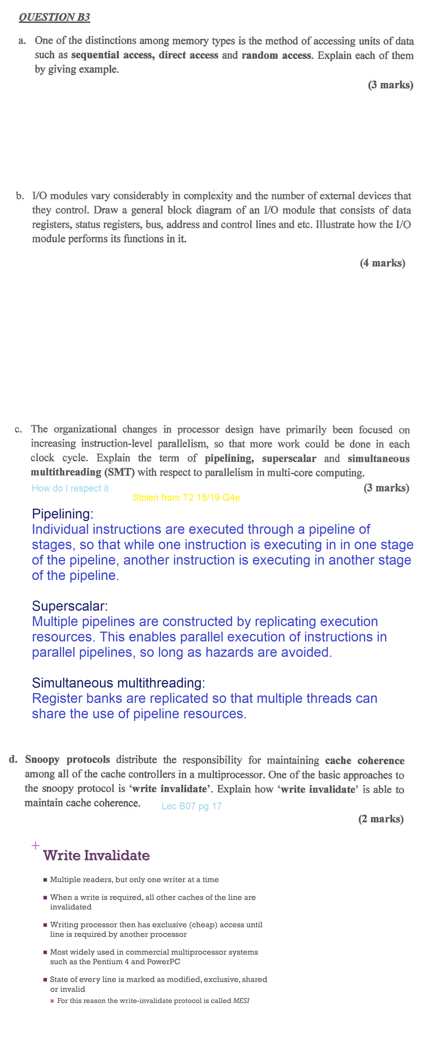 Exam questions - TSN 1101
